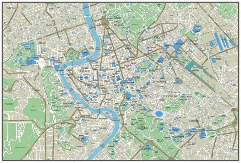 Rome City Map stock vector. Illustration of background - 87767255
