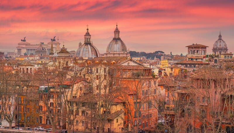 Rome city skyline view editorial stock image. Image of roma - 142981044