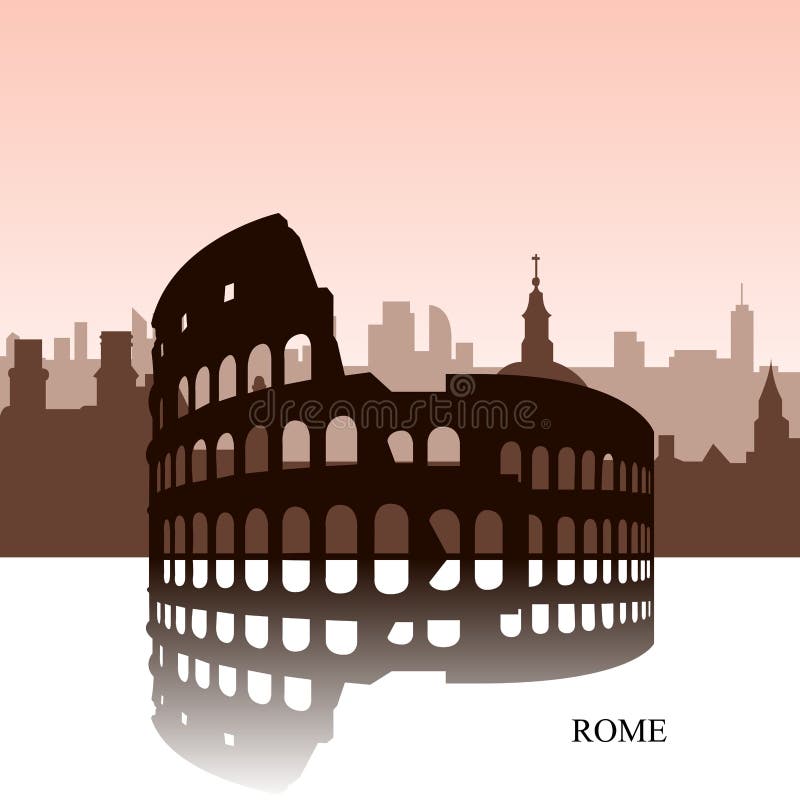 Skyline of Rome stock vector. Illustration of city, monochrome - 99535121