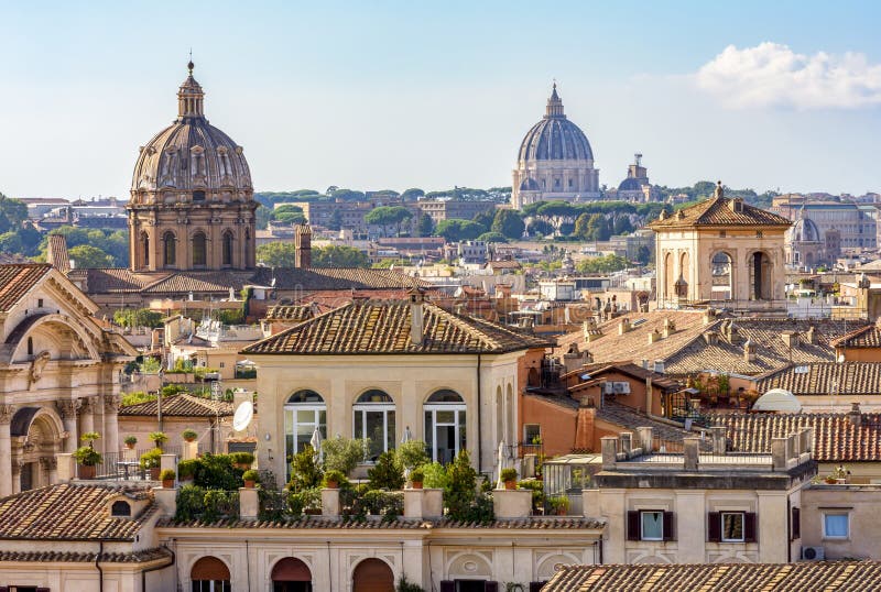 Rome Cityscape with Dome of St. Peter S Basilica in Vatican Stock Photo ...