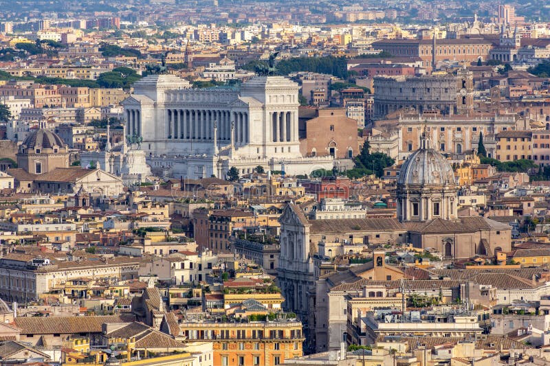 Rome Cityscape Seen from Top of St. Peter S Basilica, Vatican Stock ...