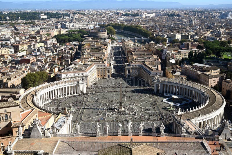 Rome Cityscape and St. Peter S Square Viewfrom the Top of Saint Peter S ...