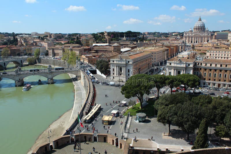 Rome Cityscape with Vatican Stock Photo - Image of churches, typical ...