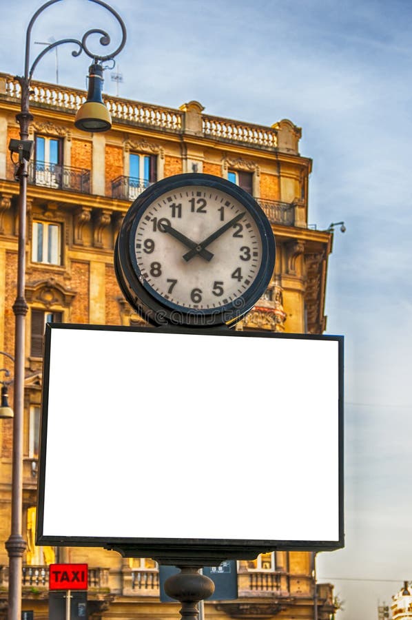 Rome Clock Billboard stock photo. Image of clear, advertisement - 38442464