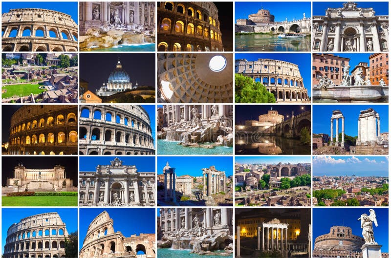 Rome postcard - collage stock photo. Image of coliseum - 10323508