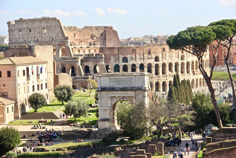 Rome, Colosseum and Forum Romanum Editorial Photo - Image of pantheon ...