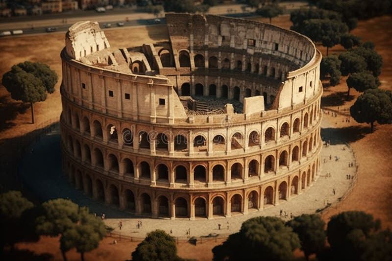 Rome Colosseum on Shot from a High Angle. Generative AI Stock ...