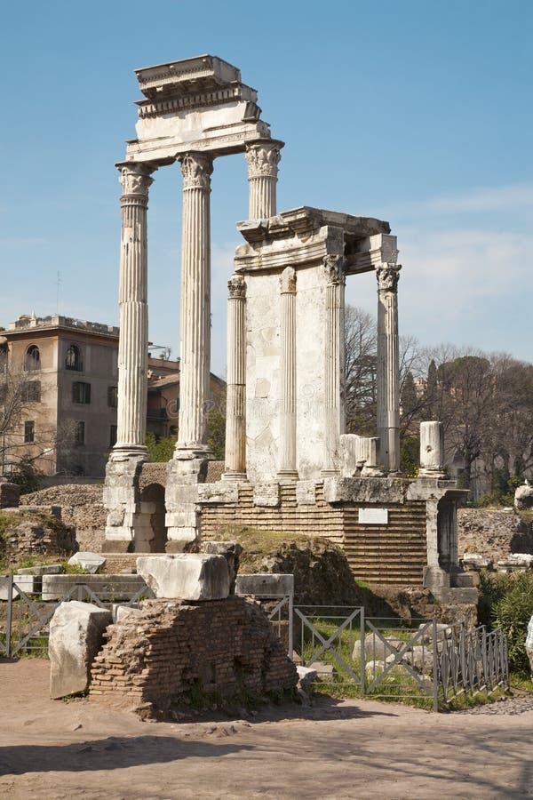 Rome - Columns of Forum Romanum Stock Photo - Image of church, romanum ...