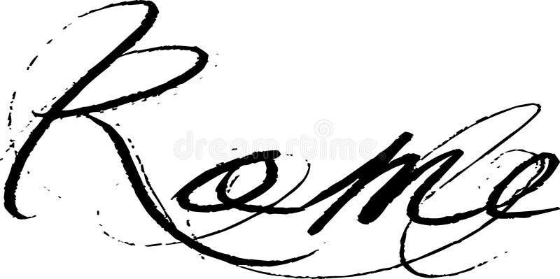 Rome in cursive writing stock vector. Illustration of flourished - 30839542