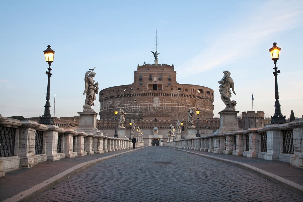 Rome - Engelenbrug En Kasteel Stock Afbeelding - Image of christendom ...