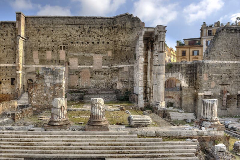 Rome, Forum of Augustus - Front View Stock Photo - Image of colonnade ...