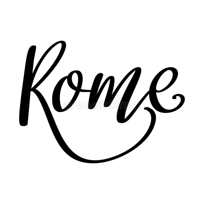 Rome hand lettering stock vector. Illustration of paper - 110175482