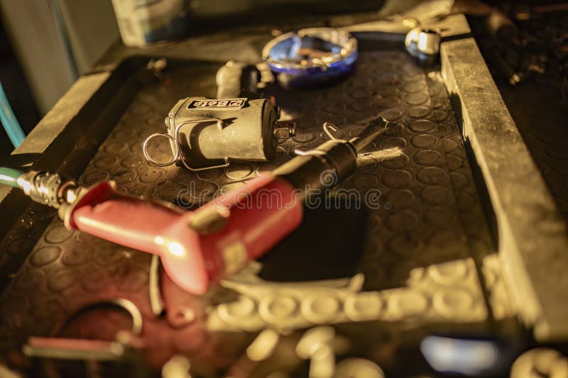Workshop Tools on Workbench Editorial Stock Image - Image of metal ...