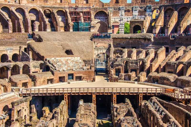 The Colosseum. a Tourists Group. Crowd of People. HDR Editorial Stock ...