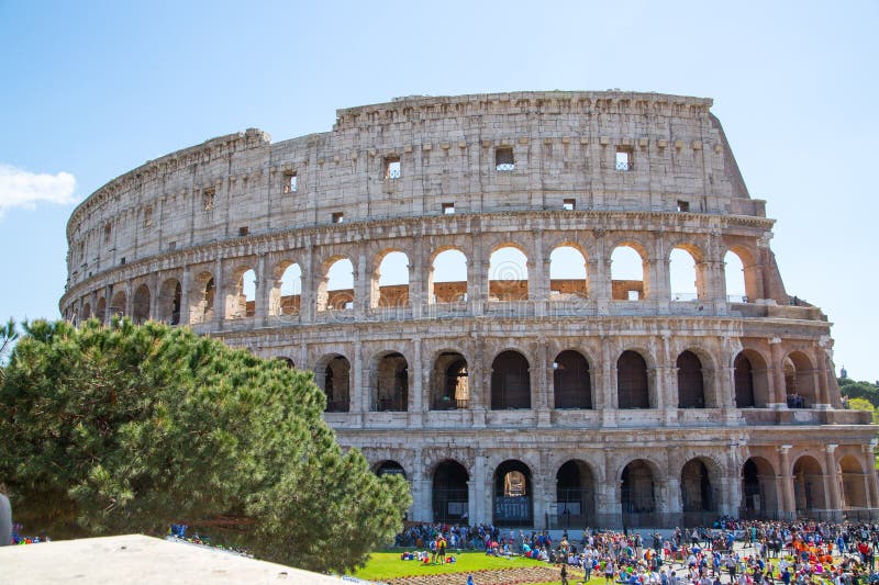 Ruins of Coliseum, Panoramic View Inside of Great Ancient Stadium ...