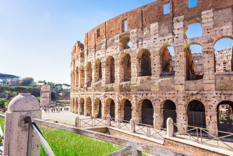ROME, ITALY - APRIL 24, 2017. Side View of the Colosseum in a Sunny ...