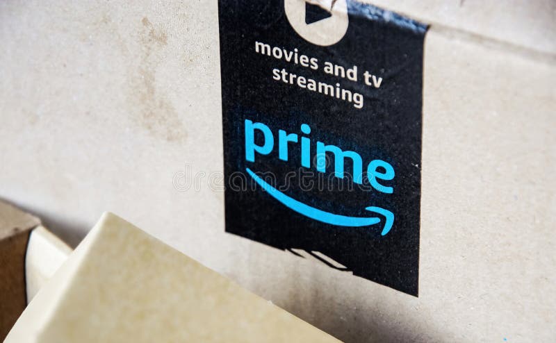 Amazon Prime Logo on a Cardboard Box Editorial Stock Image - Image of ...