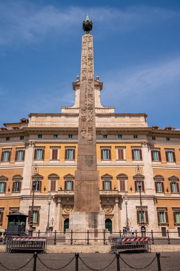 Obelisk of Montecitorio in the Heart of Rome Editorial Image - Image of ...