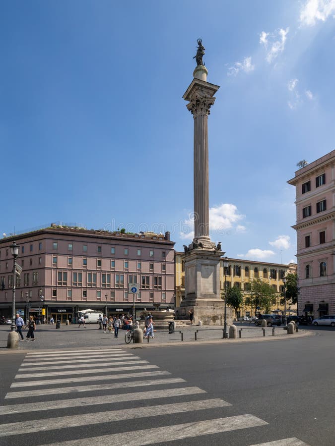 Peace Column in Rome, Italy Editorial Photo - Image of baroque ...
