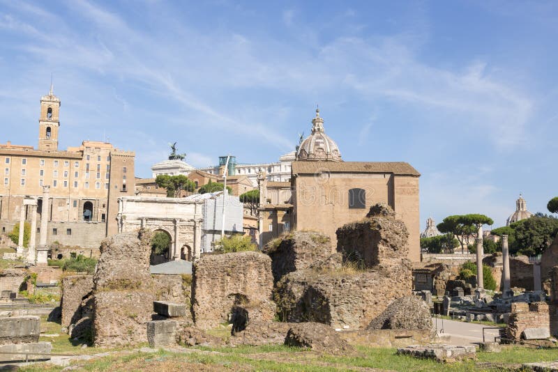View of the Ancient Structures of the Roman Forum Editorial Stock Image ...