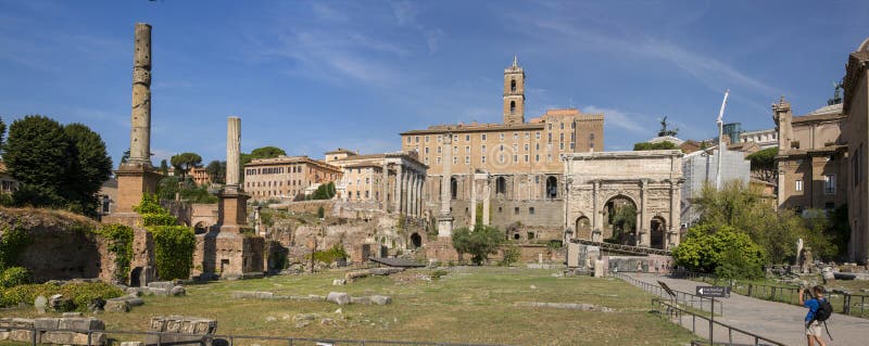 View of the Ancient Structures of the Roman Forum, Panorama Editorial ...