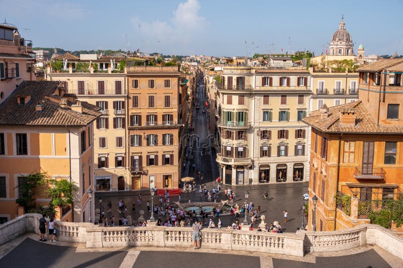 View from the Top of the Spanish Steps Editorial Stock Image - Image of ...