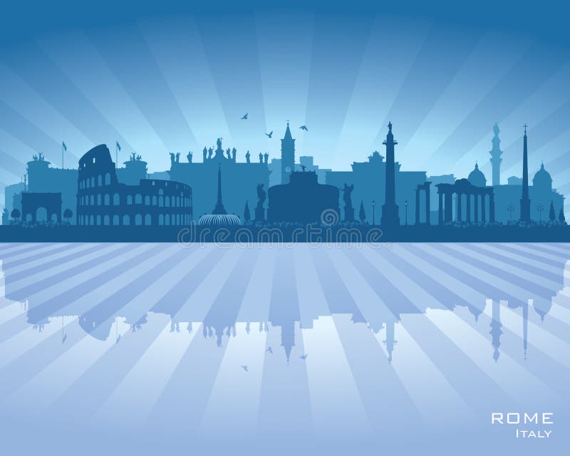 Rome Italy City Skyline Vector Silhouette Stock Vector - Illustration ...