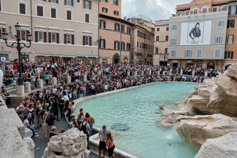 Rome, Italy, Crowds of Tourists in Front of the Trevi Fountain ... Rome, Italy, Crowds of Tourists in Front of the Trevi Fountain ...