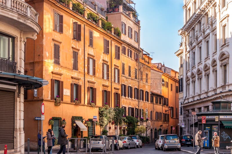 Rome, Italy - Dec 25, 2017 - Old Street in Rome Editorial Stock Image ...