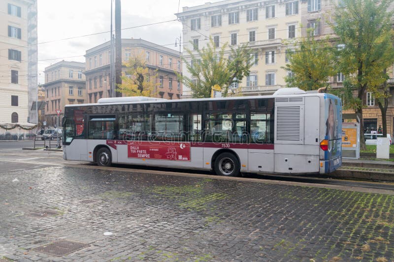 Bus of Public Transport in Rome Editorial Stock Photo - Image of ...