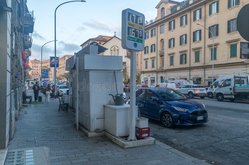 Self Servise Gas Station in Rome Editorial Stock Image - Image of ...