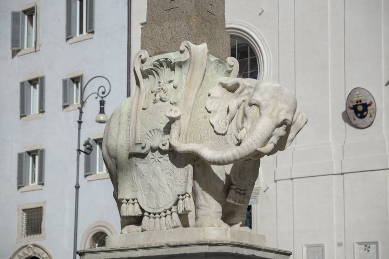 Rome Italy. the Elephant by Bernini in Minerva Square Stock Photo ...