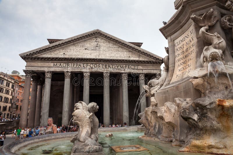 Pantheon square, Rome stock image. Image of pantheon - 27931075