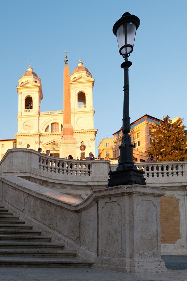 The Famous Spanish Steps at Piazza Di Spagna in Central Rome at Sunset ...
