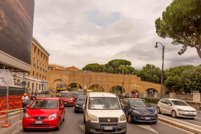 Rome, Italy - 23 June 2018: Traffic on the Streets of Rome, Italy ...