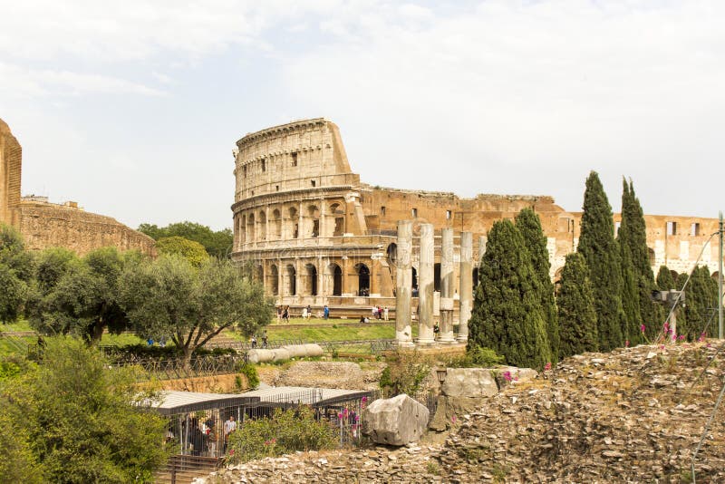 Rome , Italy: Landscape of the Colosseum Stock Image - Image of ancient ...