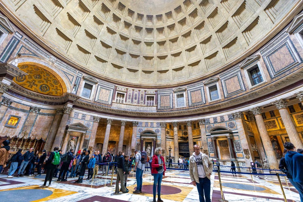Inside of Pantheon of Rome, Italy. Editorial Photography - Image of ...