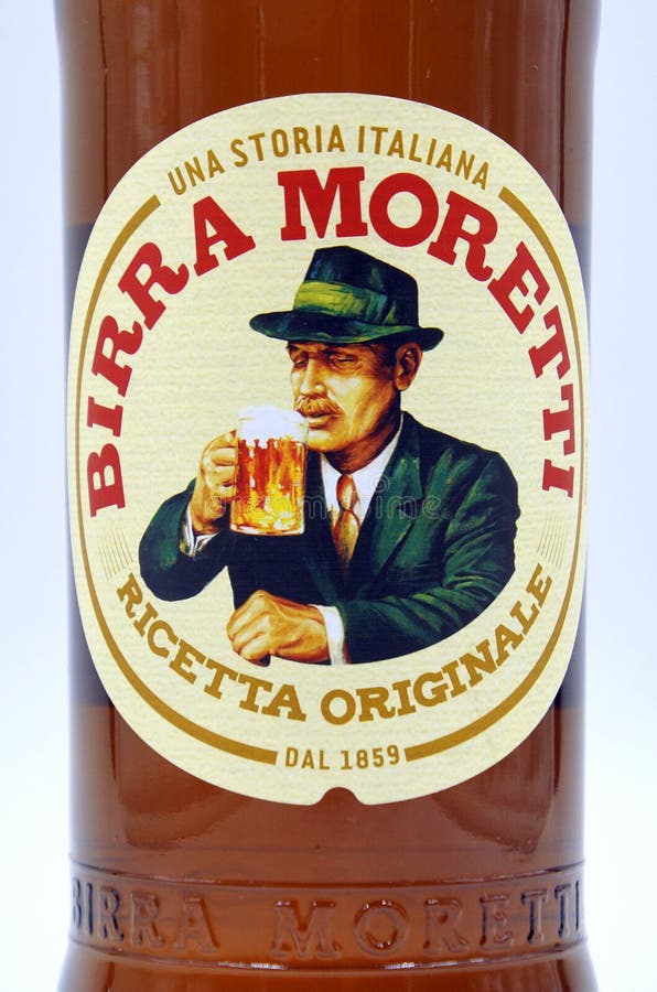 Birra Moretti label. editorial photography. Image of pale - 147389197