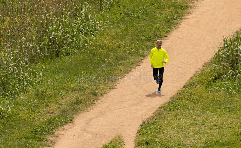 Man Jogging in the Fields in Rome, Italy Editorial Image - Image of ...