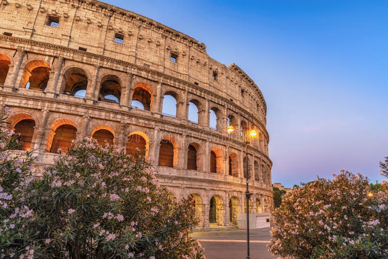 Rome Italy Night at Colosseum Stock Image - Image of roma, building ...