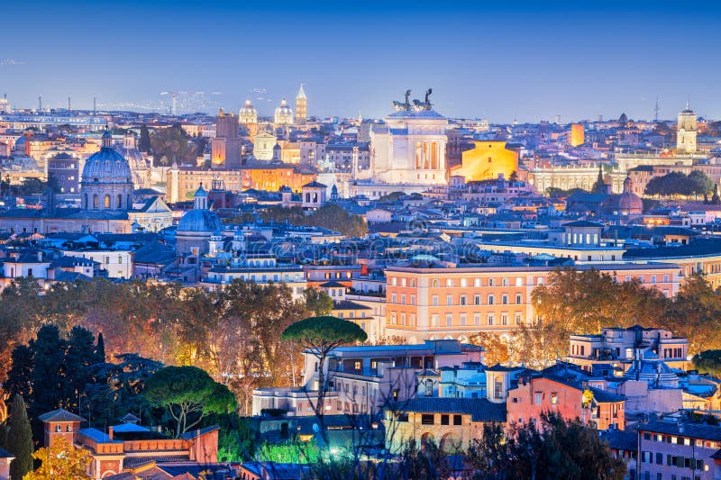 Rome, Italy at Night stock image. Image of roman, cityscape - 321087755