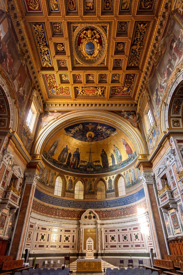Interiors of Lateran Basilica in Rome, Italy Stock Photo - Image of ...