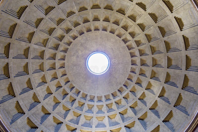 Rome, Italy - October 2022: Round Hole in Pantheon Dome Stock Photo ...