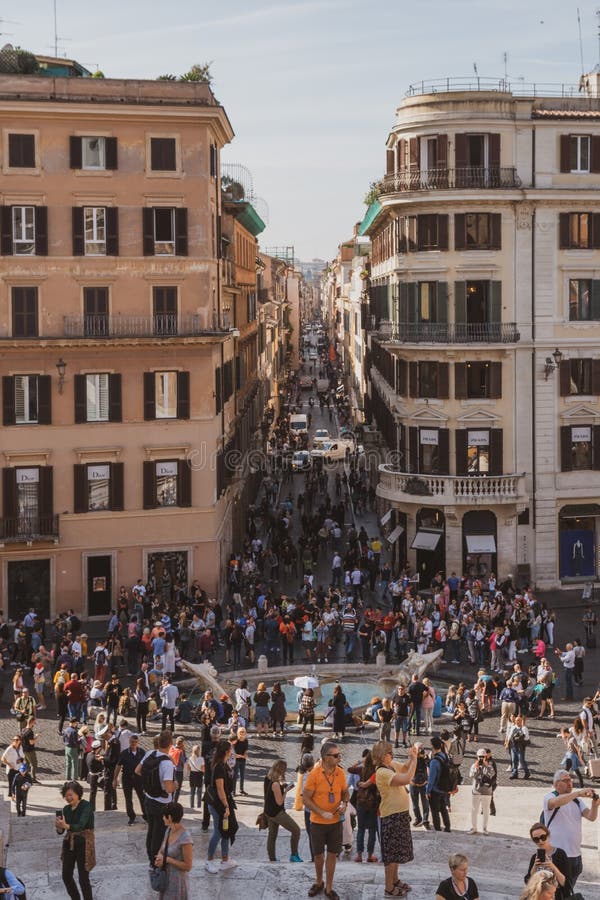 Rome, Italy - 28 October, 2019: Spanish Steps and Square of Spain ...