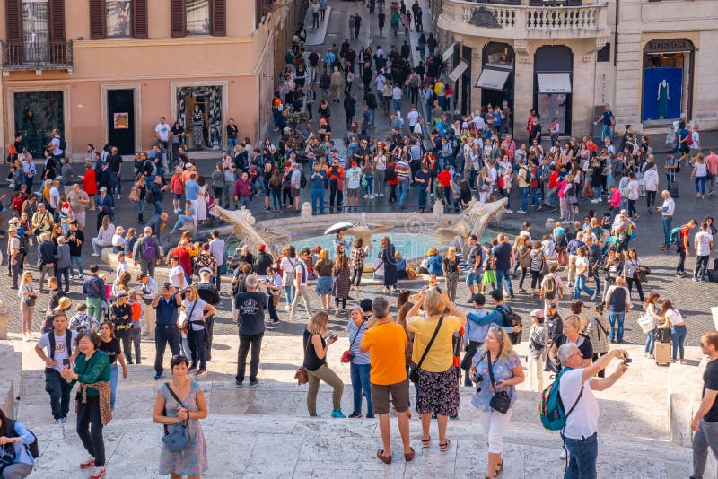 Rome, Italy - 28 October, 2019: Spanish Steps and Square of Spain ...
