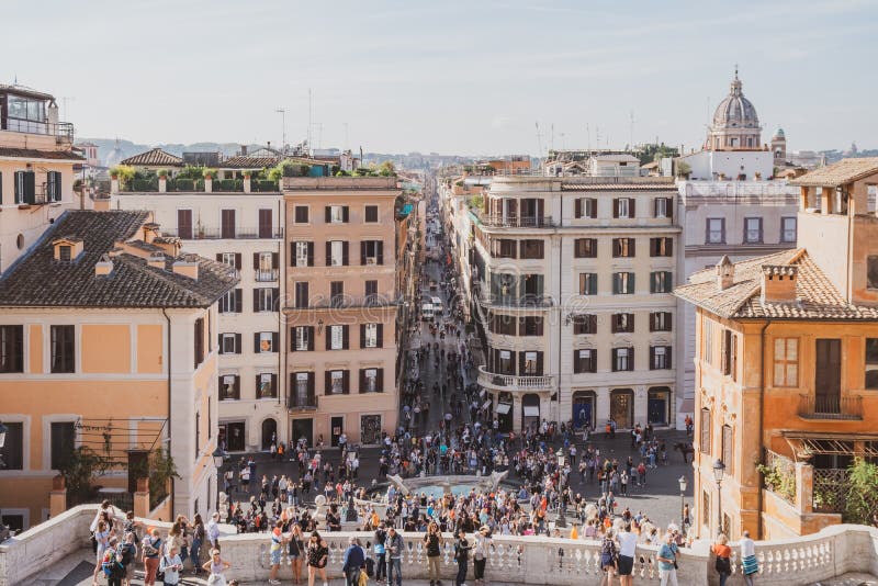 Rome, Italy - 28 October, 2019: Spanish Steps and Square of Spain ...