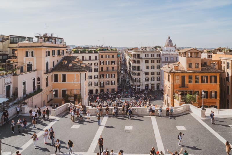 Rome, Italy - 28 October, 2019: Spanish Steps and Square of Spain ...