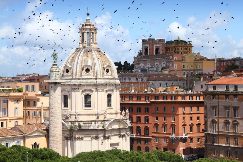 Rome, Italy stock photo. Image of pigeons, urban, church - 70127656
