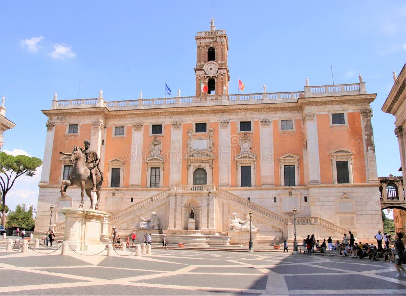 Rome, Italy - 8-17-2019 - Piazza Del Campidoglio, a Public Square in ...