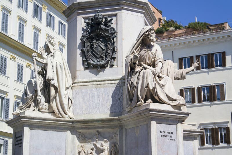 ROME, ITALY - SEPTEMBER 4, 2016. the Column of the Immaculate Co Stock ...